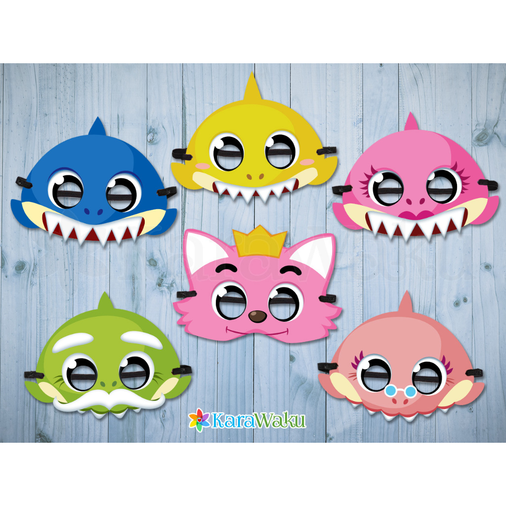 Shark Family Children's Character Birthday Party Mask / Birthday Party ...