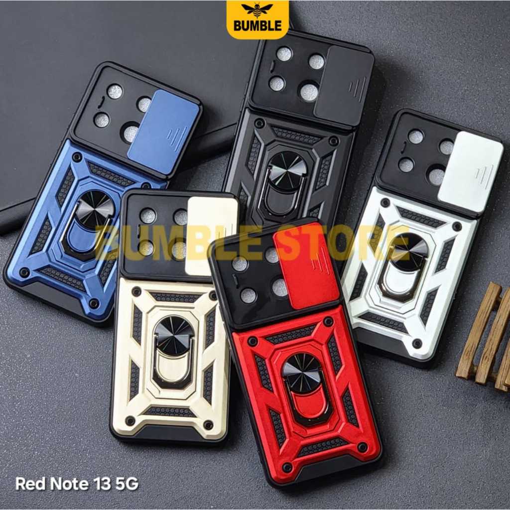 Redmi Note 13 5g Case Ring Armor Robot Slide Transformer Slide Camera ...