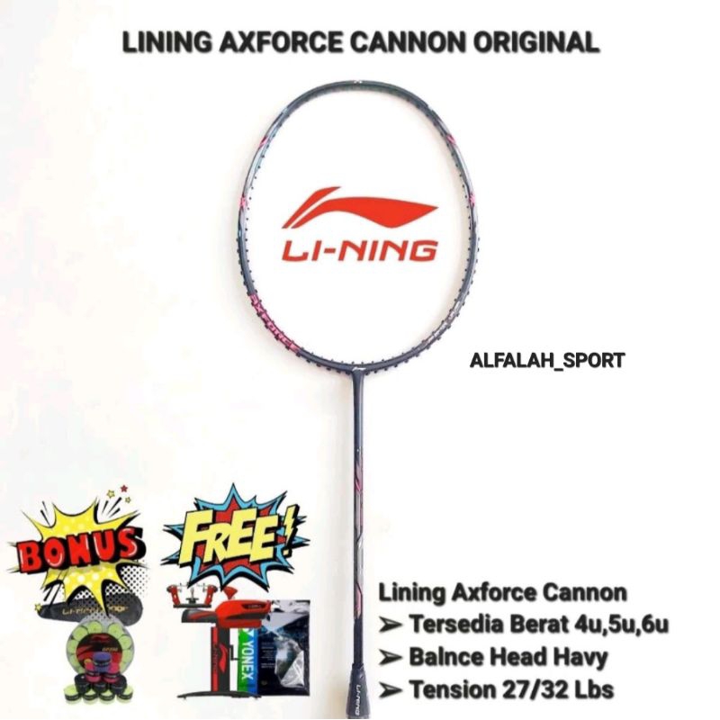 Badminton Racket Li-Ning Axforce Cannon Original (Fullset) | Shopee ...
