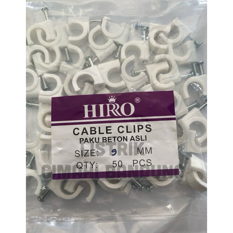 Hiro ROUND CABLE CLIPS CABLE CLAMPS NO 9 CONCRETE NAILS | Shopee ...