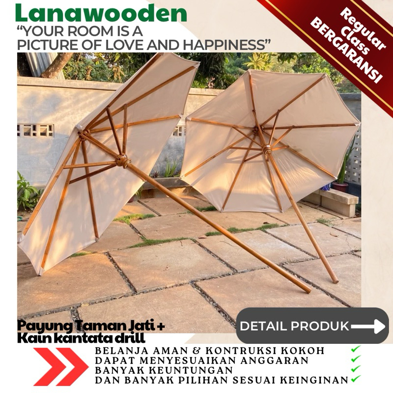 TENDA KAYU Outdoor umbrella tent from Lanawooden.id teak wood material ...