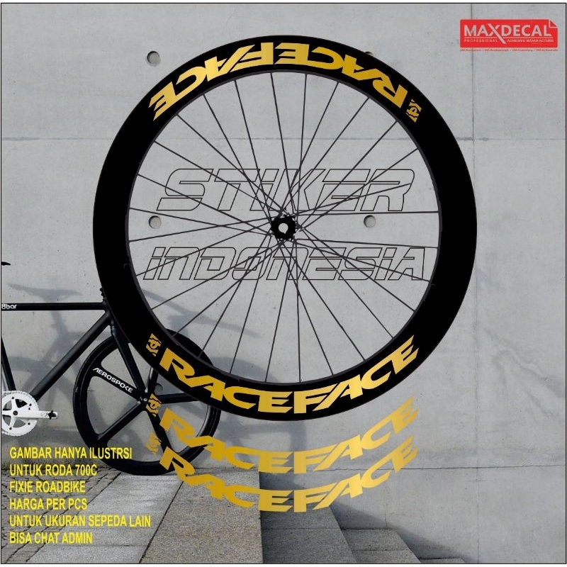 Raceface gold fixie road bike rim sticker | Shopee Philippines