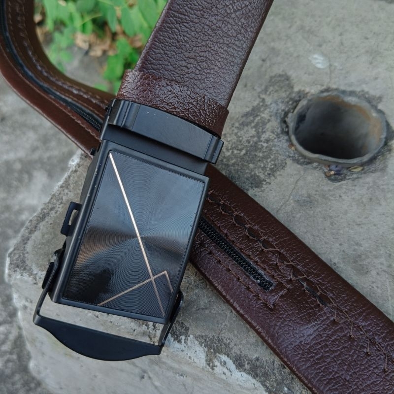 Synthetic Leather Zipper Belt | Sikep Belt | Men's Zipper Belt | Shopee ...