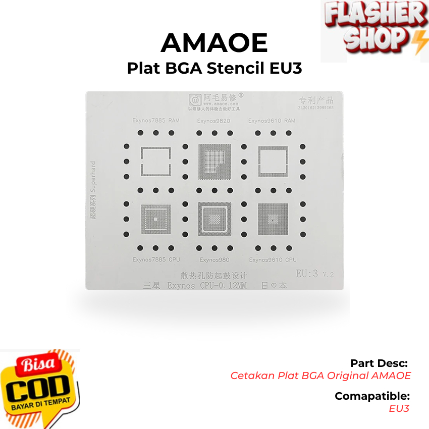 Bga Stencil EU3 Plate For Samsung Exynos Cpu 7885 9820 980 Original ...