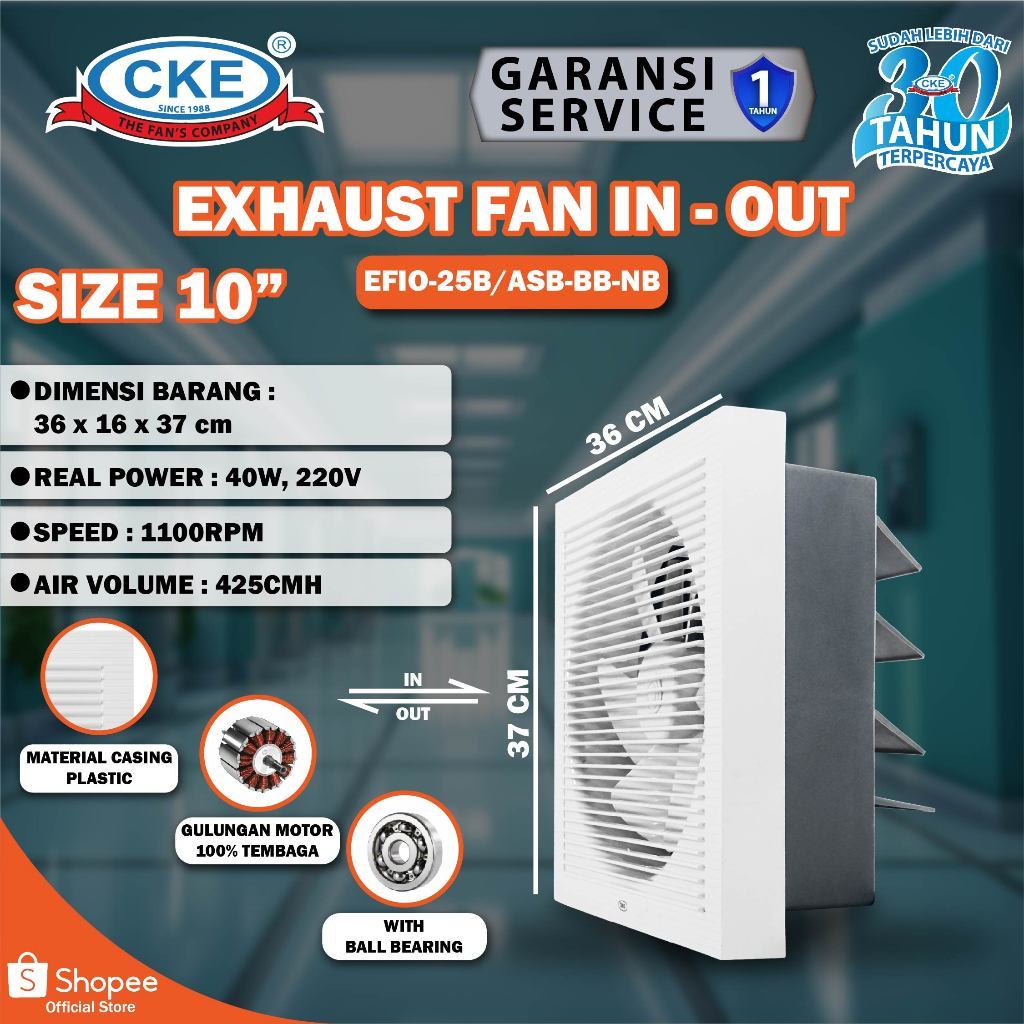CKE exhaust Fan EFIO-25B/ASB-BB-NB size 10 inch exhaust Fan Wall ...