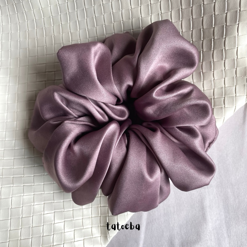 Scrunchie Satin Jumbo - Glossy Silk Hair Tie/Cute Korean Scrunchies Tie ...