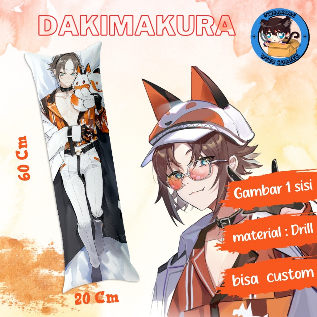 Dakimakura/guling anime mysta Makeup vtuber/Size 20x60cm Includes ...