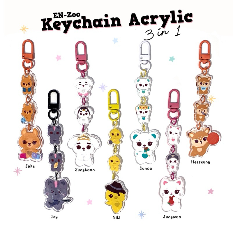 Enhypen/en-zoo Keychain Hook Acrylic/Keyring Acrylic 3 in 1 | Shopee ...