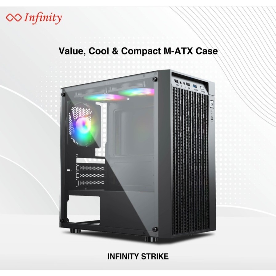 Infinity STRIKE Computer Case - mATX Gaming Case - INCLUDE 3 FAN ...