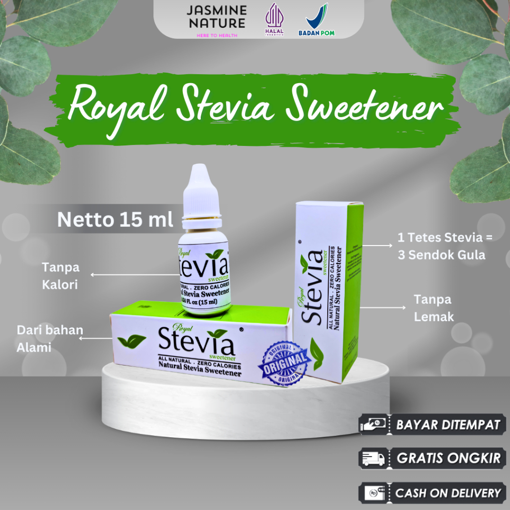 Royal STEVIA Zero Calorie Natural Sweetener Drops 15 ML | Shopee ...
