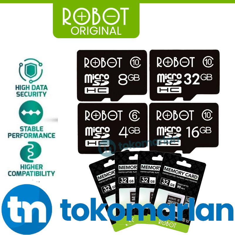 New Robot Memory HP Micro SD TF 4GB/8GB/16GB/ 32GB Memory Card Class 10 ...