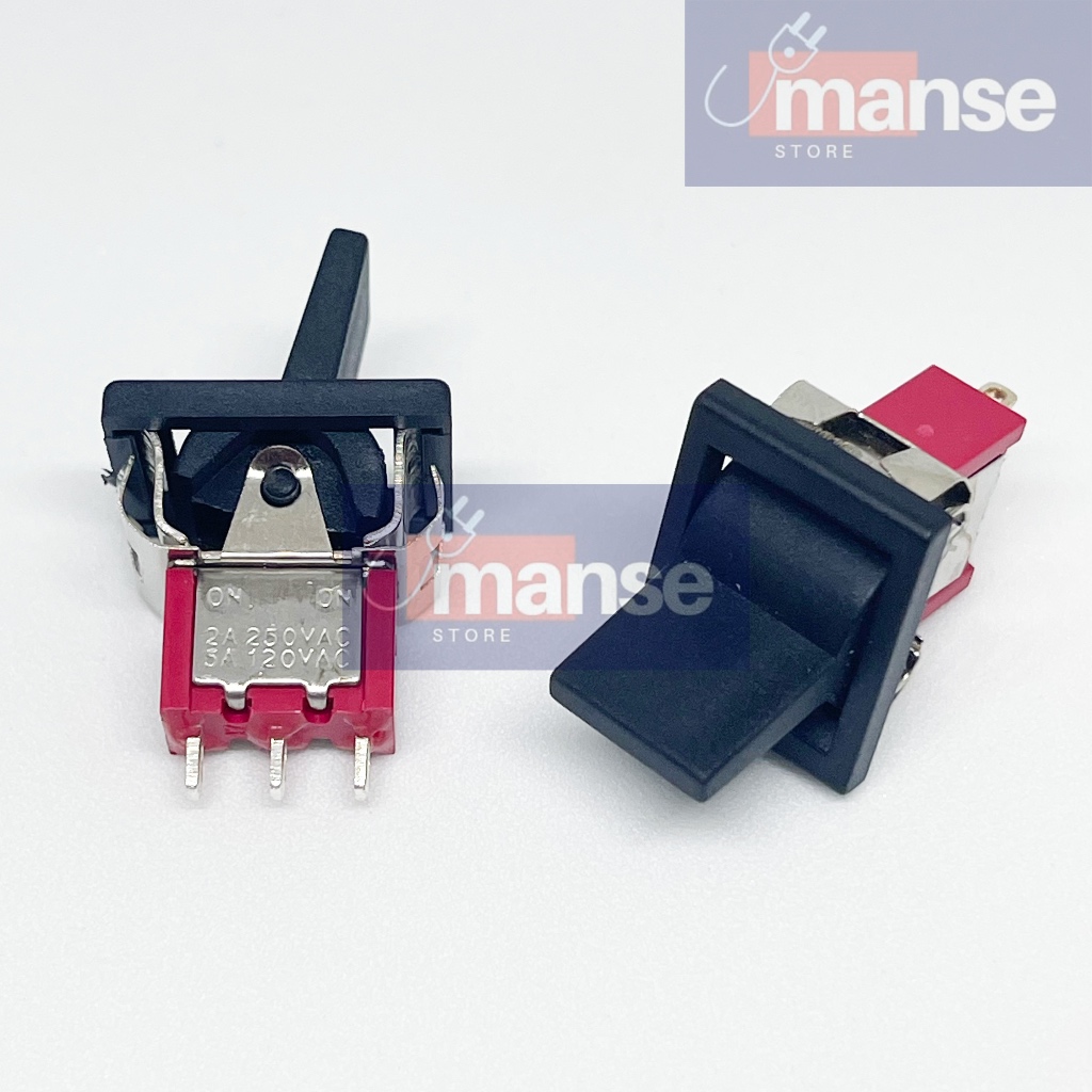 MERAH Toggle Switch On Off 3 Pin Mini Flat Handle/Toggle Switch On Off ...