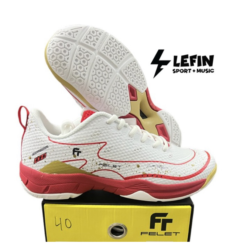 Felet BS 061 Pro White Red Badminton Shoes | Shopee Philippines