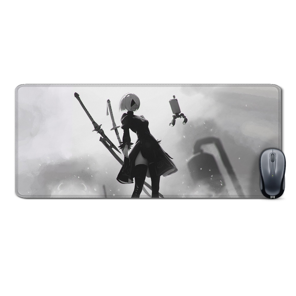 Nier YORHA 2B BW external anime mousepad Deskmat - AUTOMATA Rubber ...