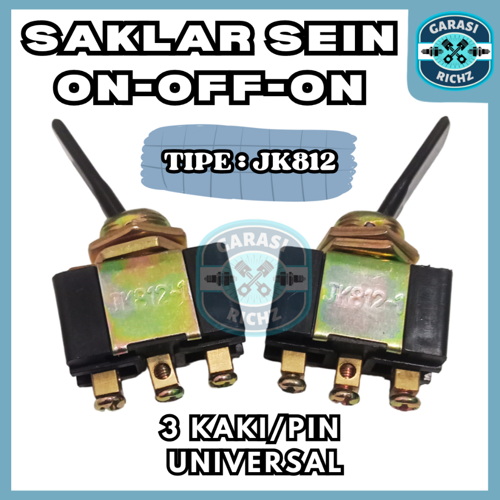 3 PIN ON-OFF-ON Turn Signal Light SWITCH JK812 / TOGGLE SWITCH ON - OFF ...