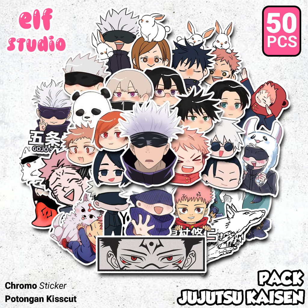 50 PCS Jujutsu Kaisen Stickers Anime Gojo Satoru Yuji Itadori HP Laptop ...
