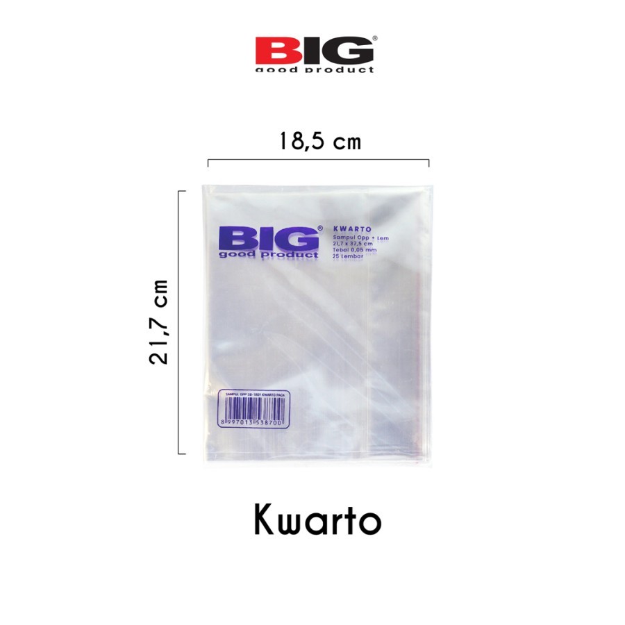 Kwarto Quarto plastic cover BIG OPP Sealing Glue 1001 / book cover ...