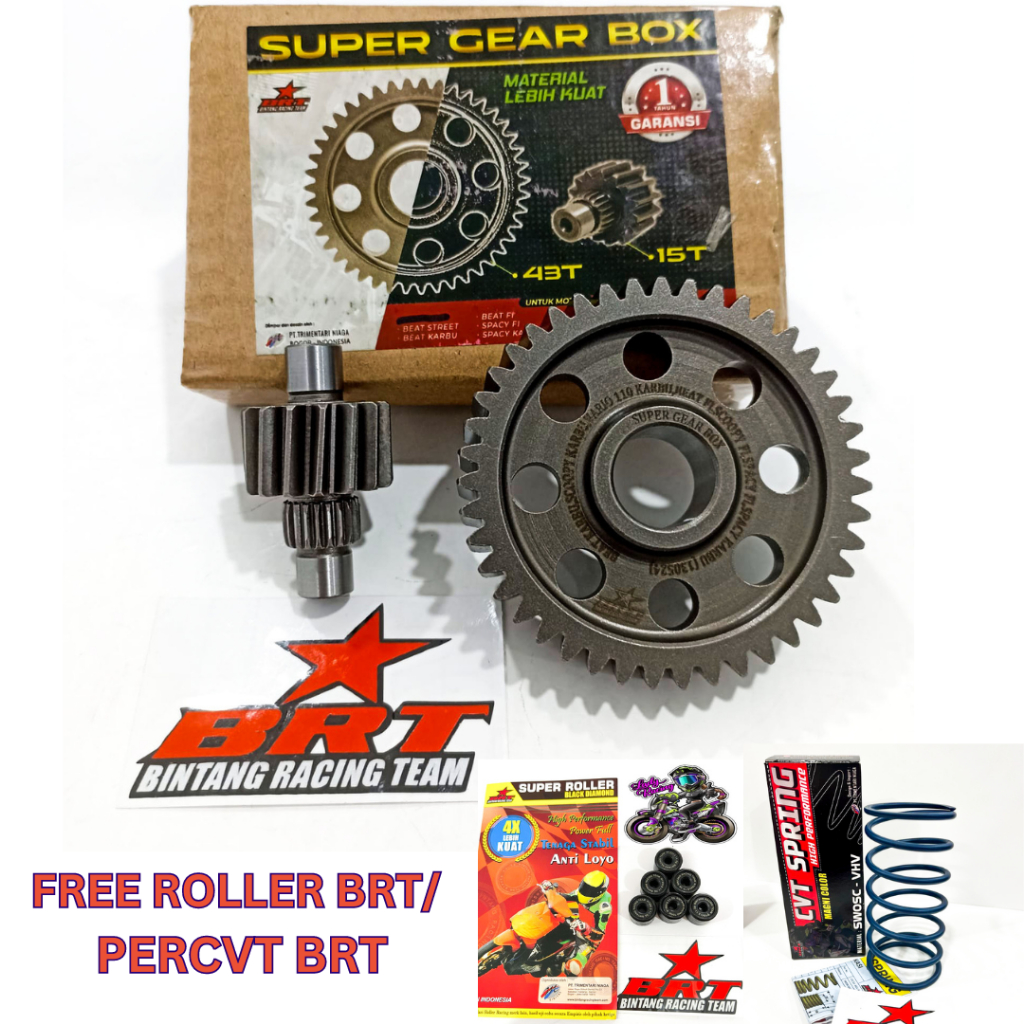 Super GEAR BOX 15T 43T BRT BEAT Vantel SPACY VARIO 110 FI ESP NON ESP ...