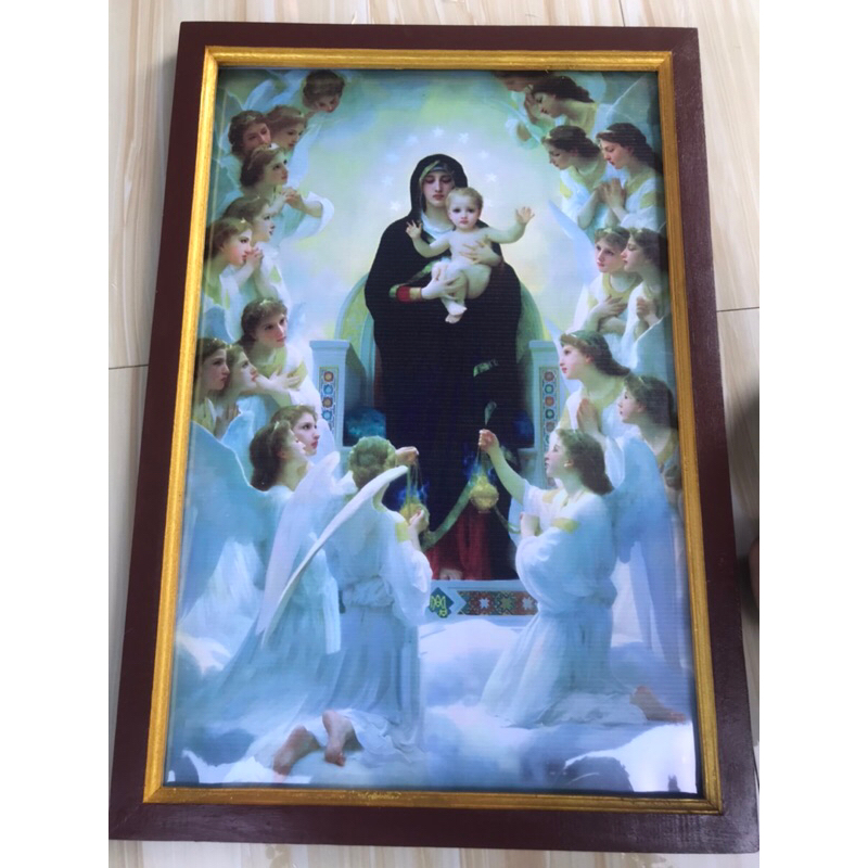 HIASAN DINDING Mother maria wall decoration poster plus frame | Shopee ...