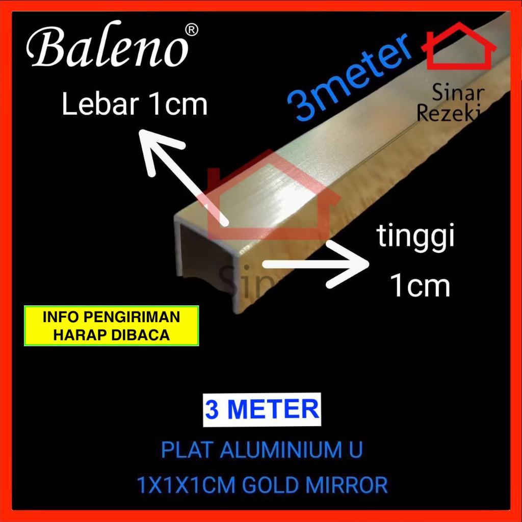 Aluminum Plate List U GOLD MIRROR 10 x 10 x 10 mm Baleno / Lis Edging ...