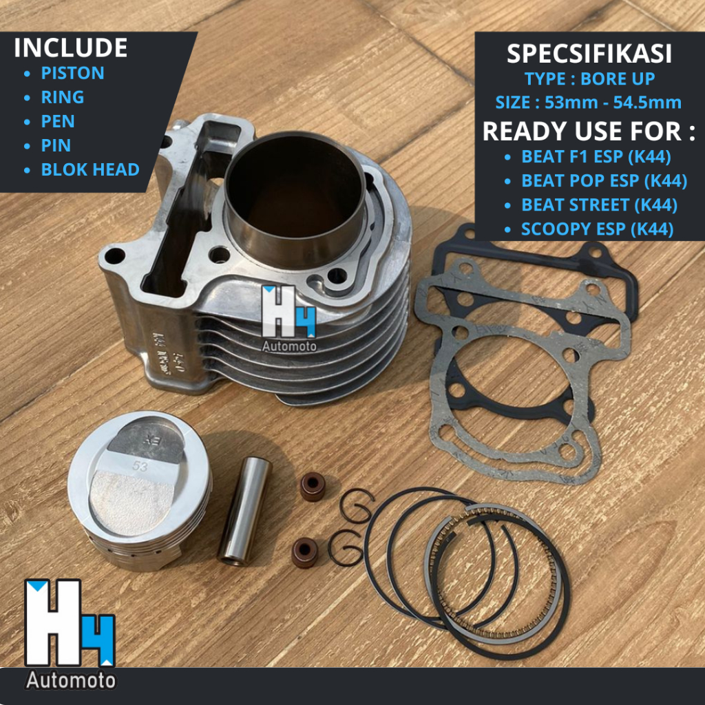 Boring Piston Block Bore Up Beat Fi Esp Scoopy Esp K44 53mm 54.5mm ...