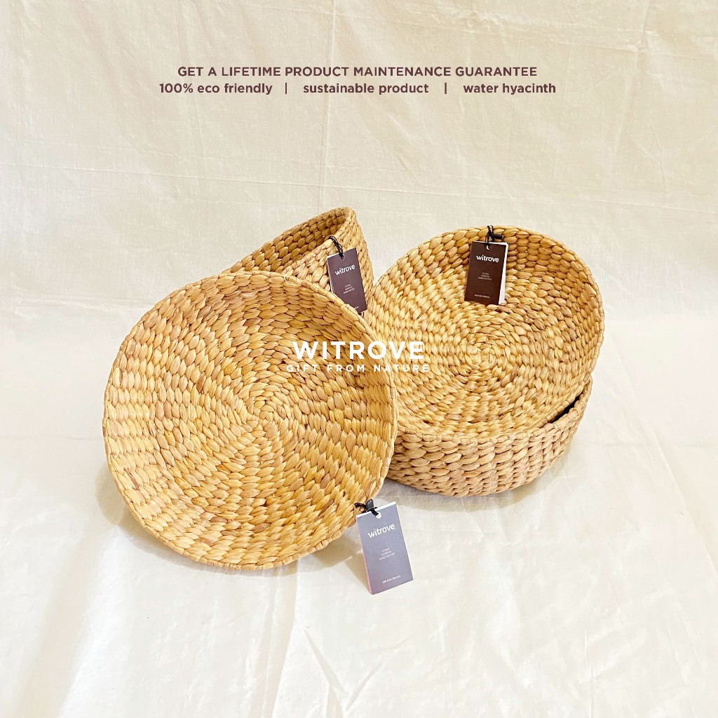 100% ECO FRIENDLY CIRCLE SHAPED Water Hyacinth WOVEN PLATE | Shopee ...