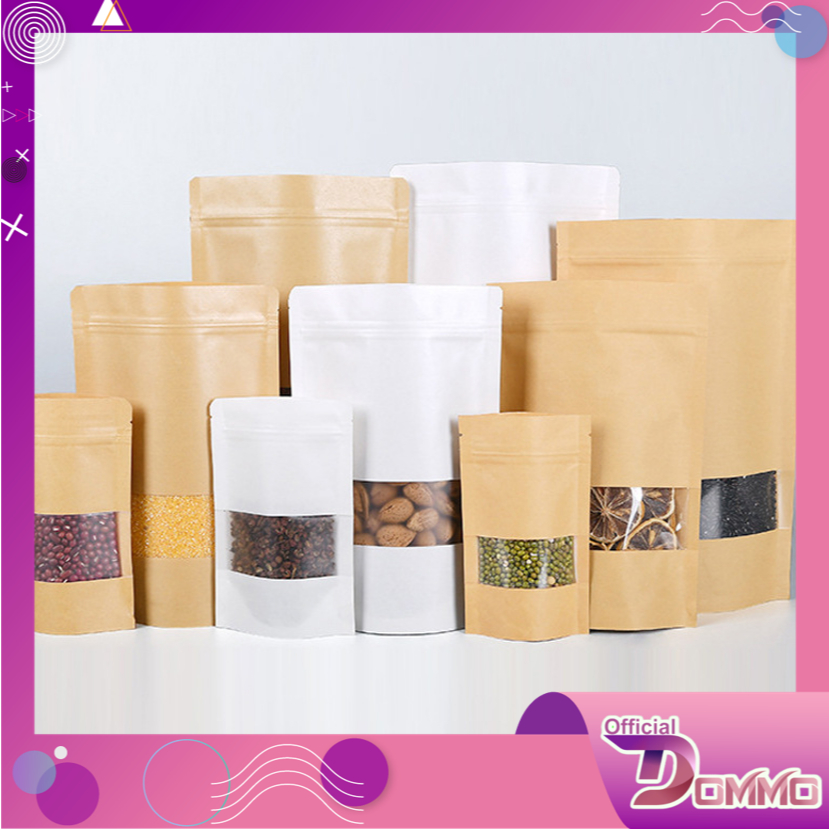Dommo - H6261 Paper Standing Food Pouch/Windows Craft Pouch/Ziplock ...