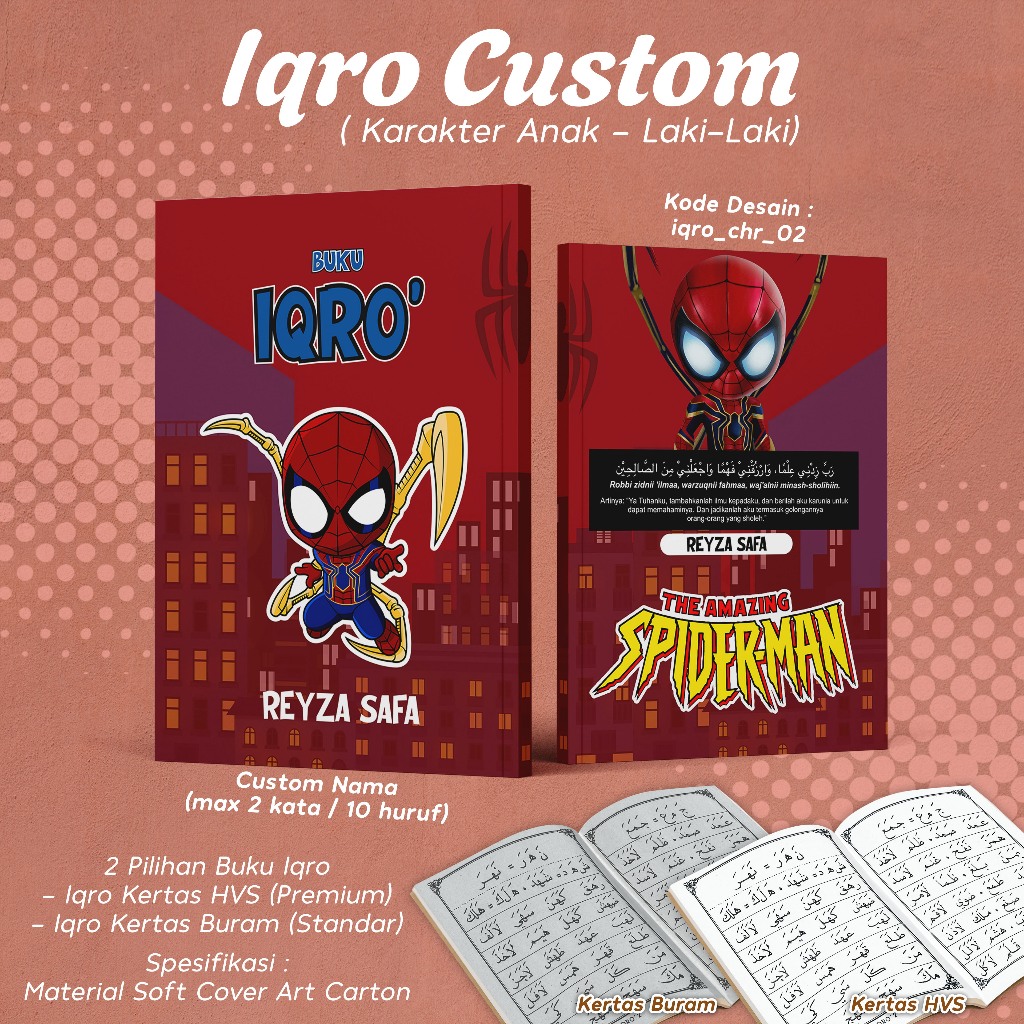Iqro CHILDREN CUSTOM NAME / COMPLETE SOFTCOVER IQRO BOOKS IQRO 1 - 6 ...