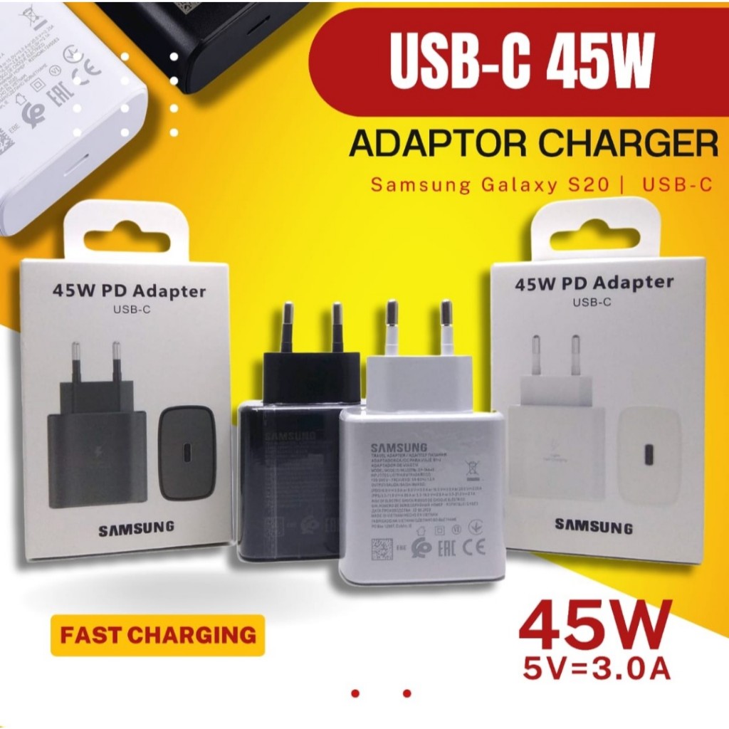 100% Original Samsung 45W PD Charger Adapter Super Fast Charging USB Type C (EP-TA4510) | Shopee ...