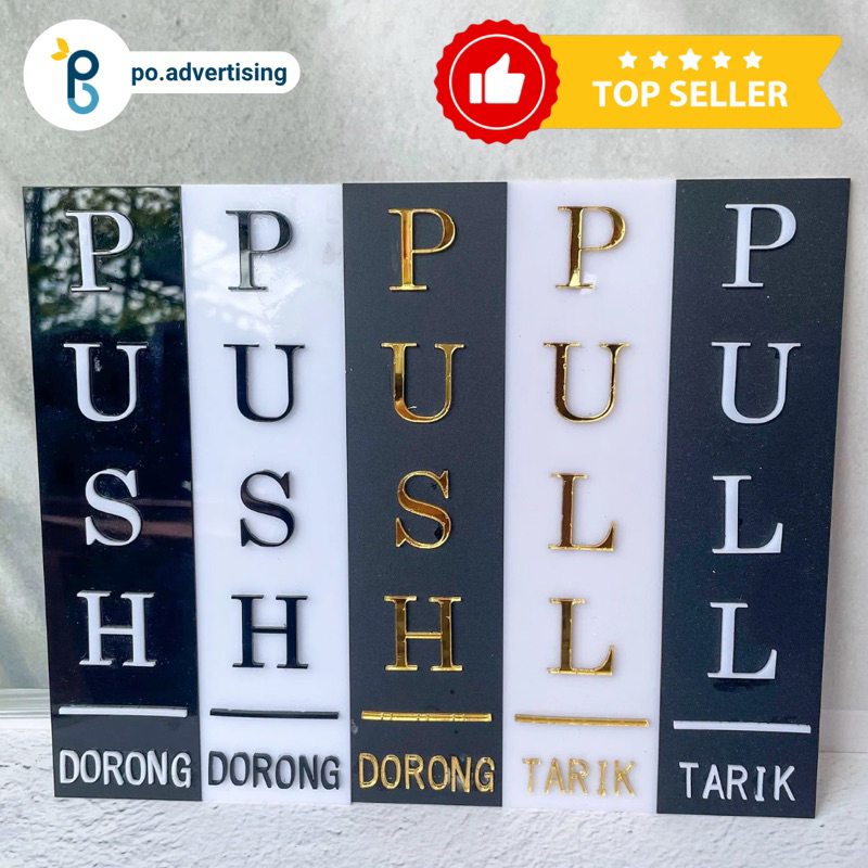 Push Pull Acrylic Sign/ Push Pull Door Acrylic Signage (One Set ...
