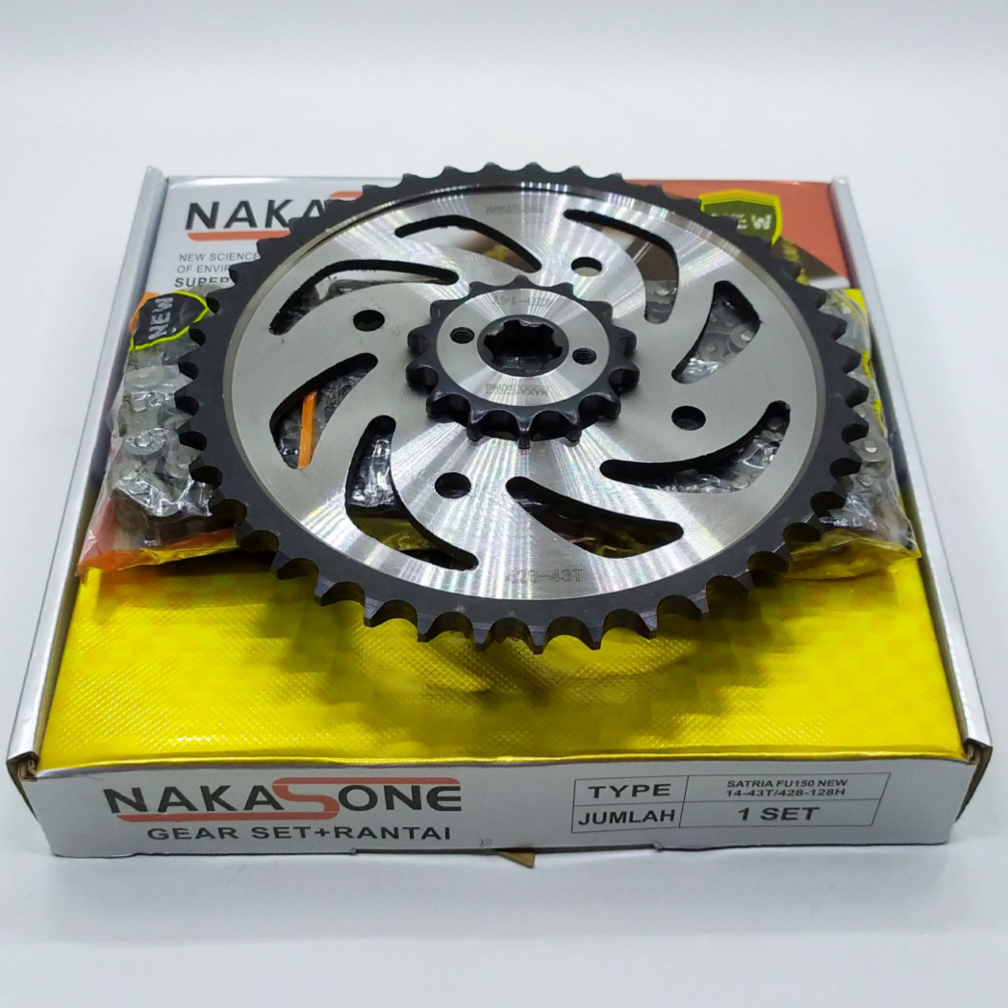 Nakasone Gear Package Set Satria Fu New 150 Fi 428H 14T 43T 128L Gear Front Rear Chain | Shopee ...