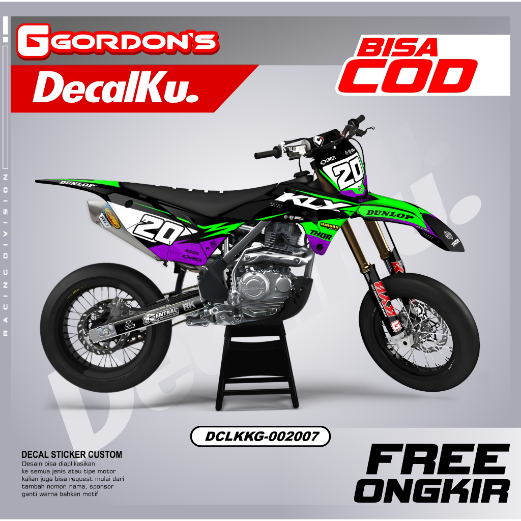 Decal STICKER KLX GORDON FULL BODY/STRIPING DECAL FULL BODY KLX GORDON ...