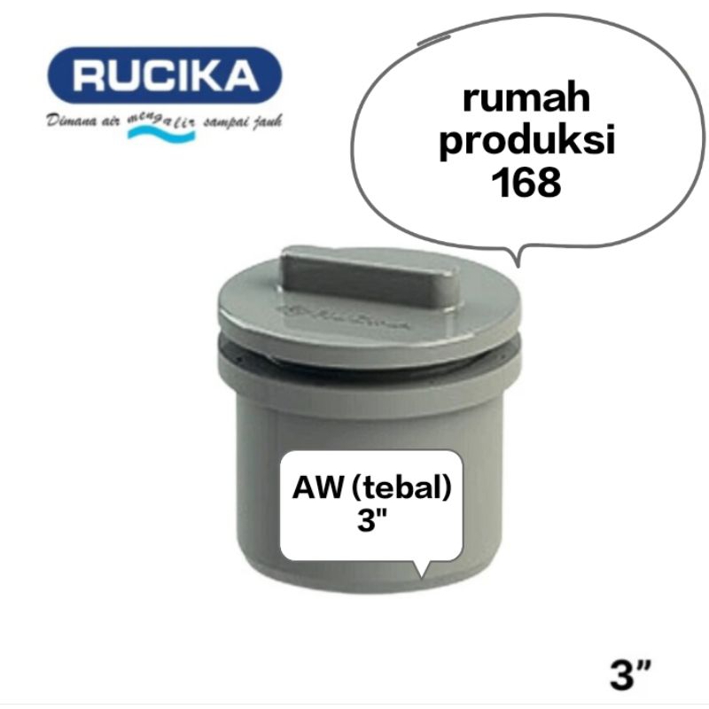 Rucika clean out 3-inch AW Type Thick Drain Cap septitank PVC Pipe Hook ...