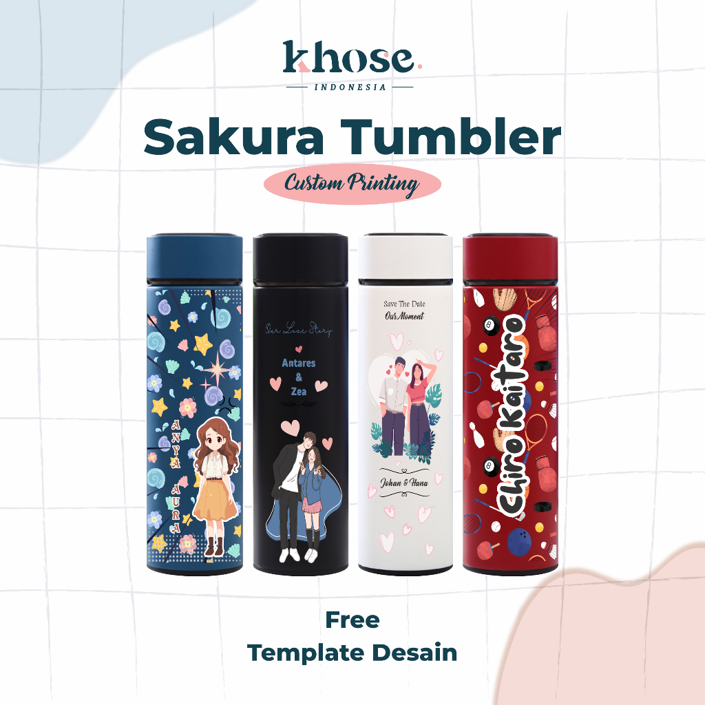 Tumblr Custom Sakura Stainless 500ml UV Print Full Print Name Logo ...