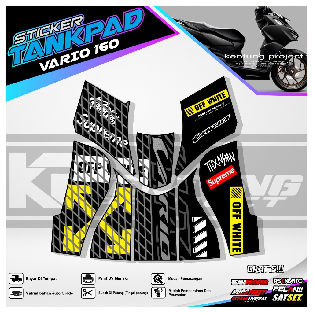 Striping Vario 160 Dashboard Protector Tankpad Vario 160 2022 (body ...