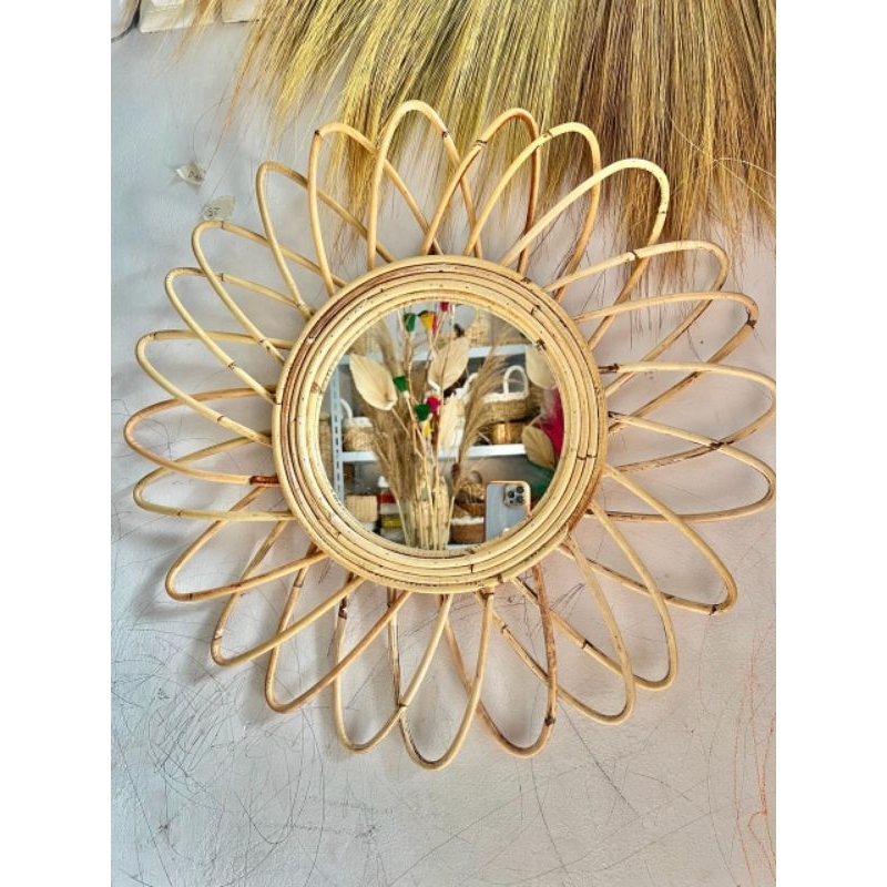 Aesthetic rattan glass diameter 60 cm | Shopee Philippines