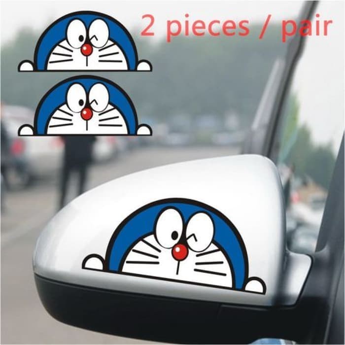 Doraemon Car Sticker Peeking off Cutting Sticker Rear View Mirror Cute ...