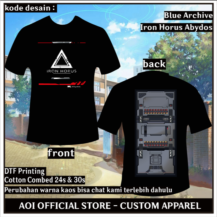 Aoi Kaos Iron Horus Abydos Takanashi Hoshino Blue Archive Full Version ...