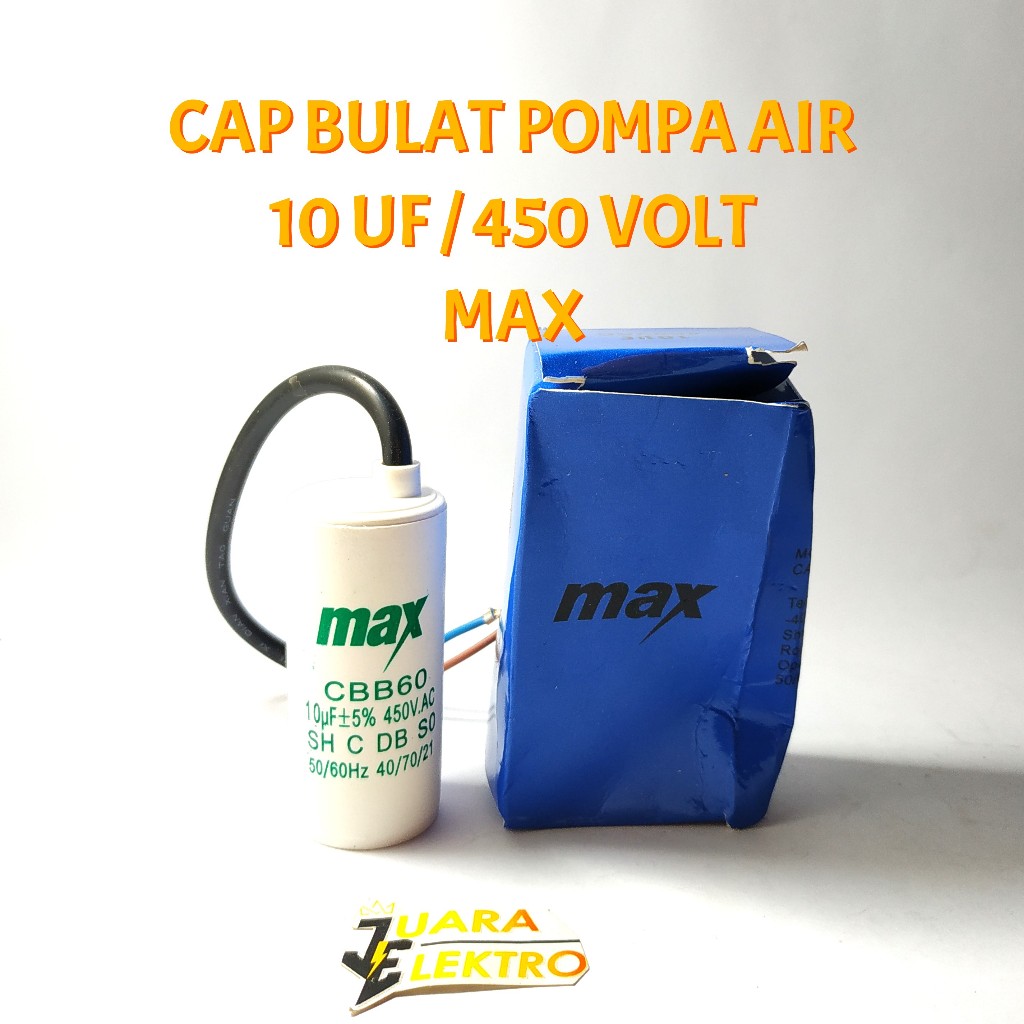 MAX Round Water Pump Capacitor 10 uF / 450VAC | 10uF / 450VAC Water ...