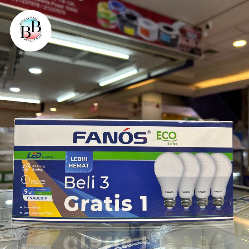 PUTIH CAHAYA Fanos EcoPack 9 Watt LED Bulb (Buy 3 Get 1 Free) (White ...