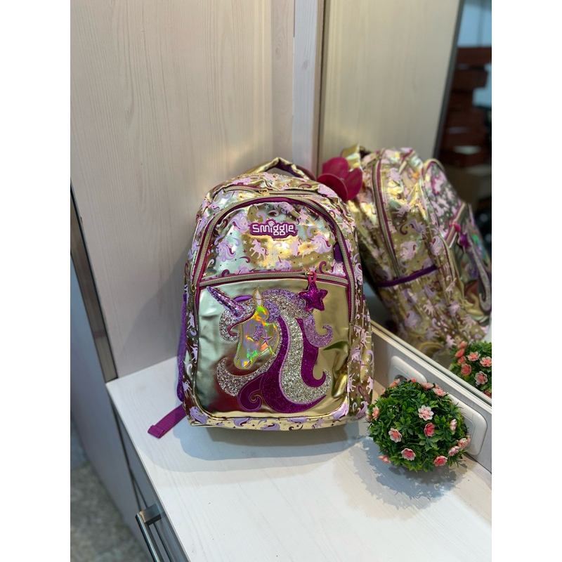 Smiggle LARGE UNICORN GOLD Children's BACKPACK | Shopee Philippines