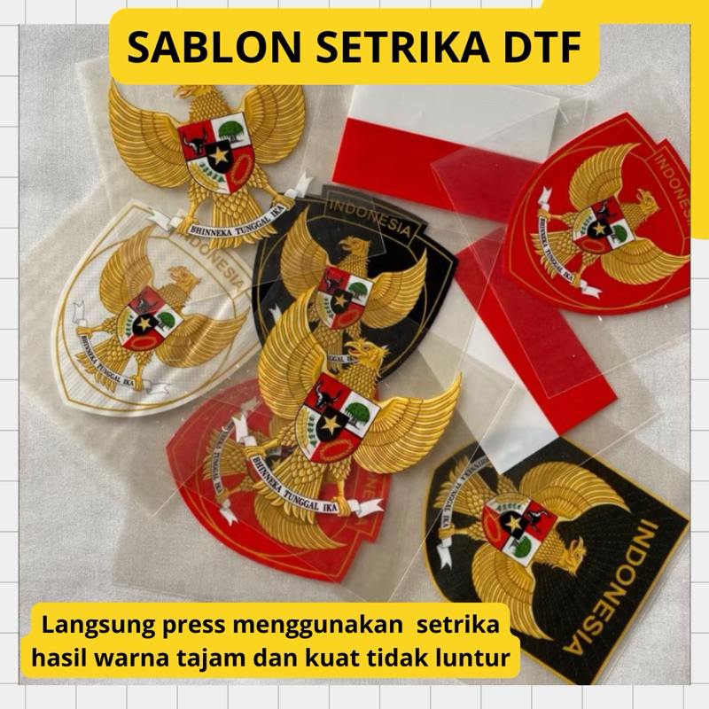 Tdf Indonesian flag iron-on screen printing stickers, Indonesian garuda ...