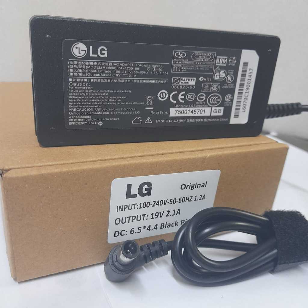 Lg 19V -2.1A "Original" LCD/LED Monitor Adapter+AC Power Cable | Shopee ...
