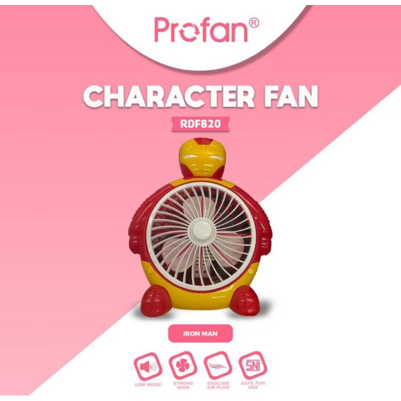 Profan RDF820 8 inch Iron Man Character Fan 8 inch Box Fan | Shopee ...