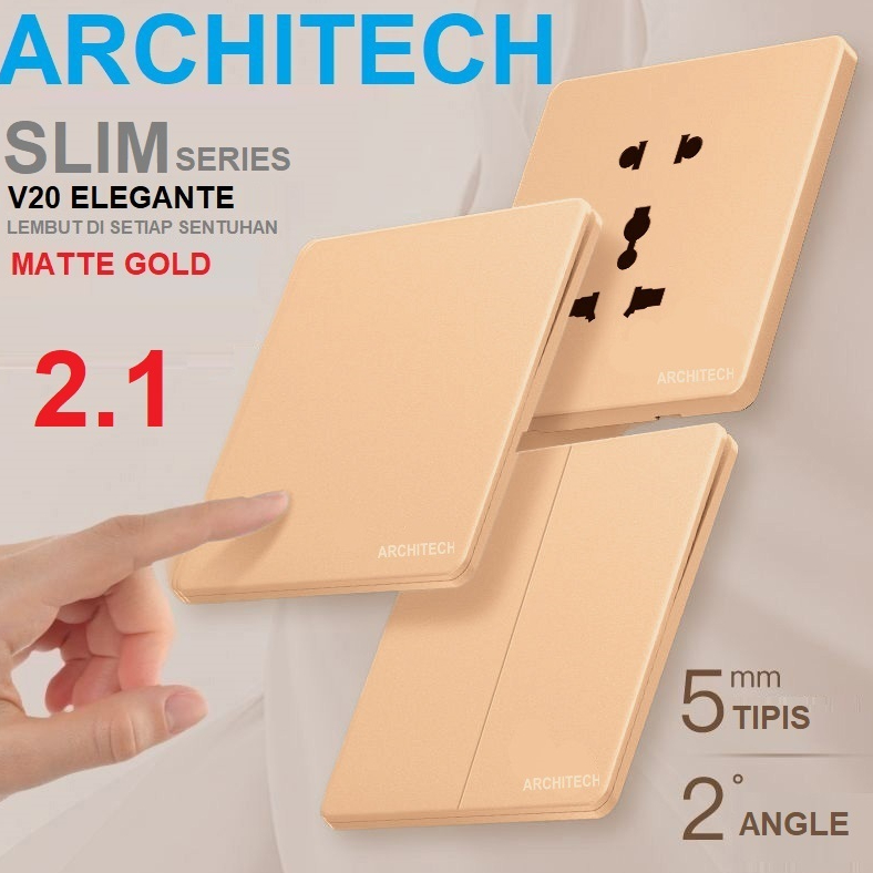 TE ARCHITECH V20 SERIES ELEGANTE GOLD V20 Light Switch/ Switch GOLD ...