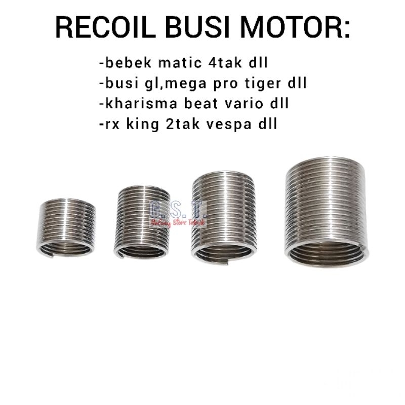 Recoil Drat Spark Plug Motor bebek matic 4 stroke supra jupiter grand ...