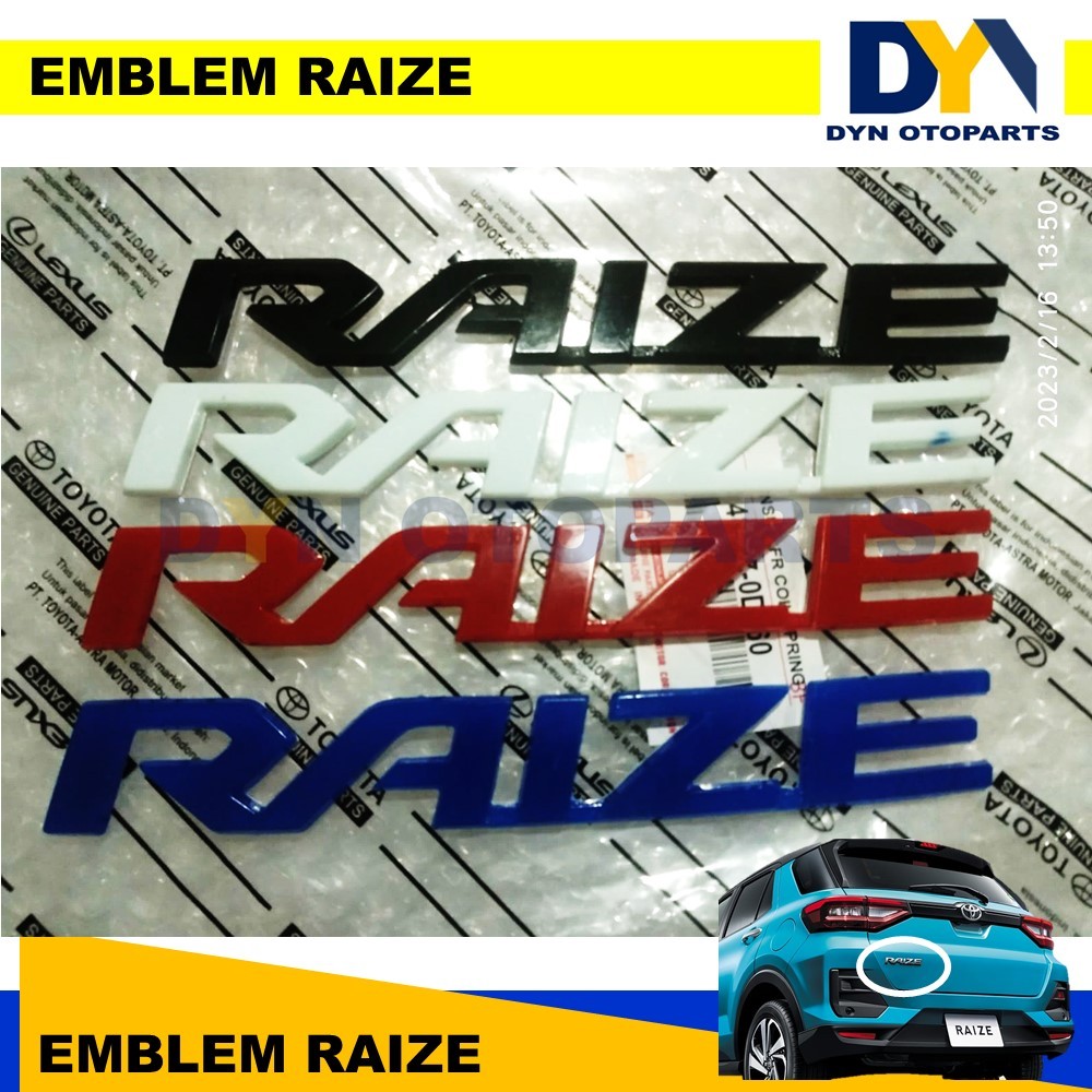DYN61 - TOYOTA Raize, Emblem, Writing, Sticker, Raize Logo (Rear Door ...