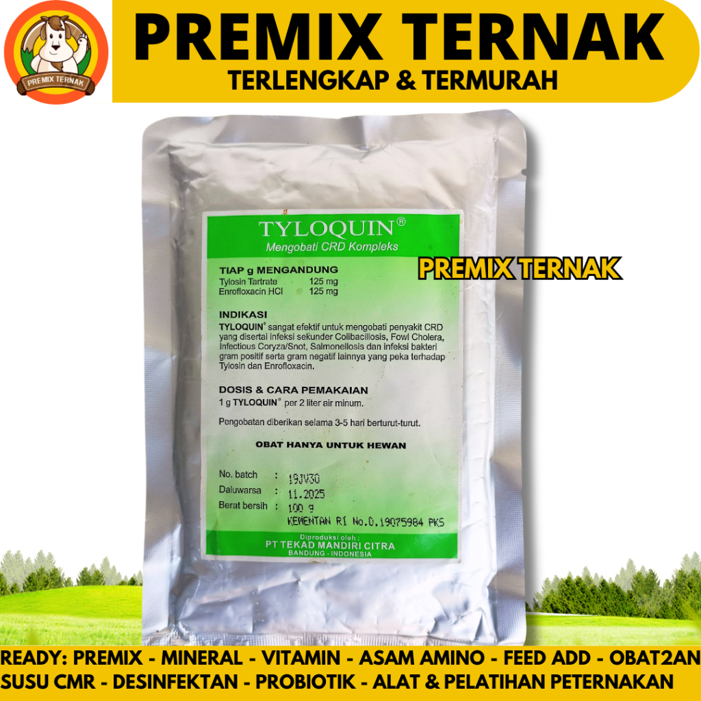 TYLOQUIN 100 GRAM TMC - Effective Chicken Medicine for Snoring Cekrek ...