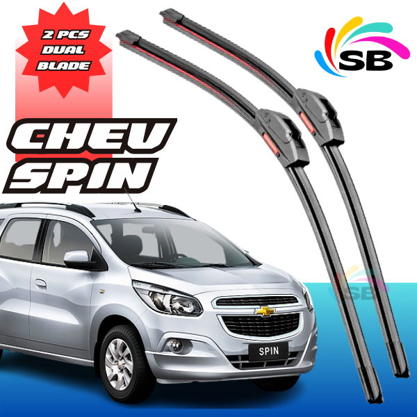 Chevrolet SPIN WIPER DOUBLE RUBBER FRAMELESS 1 SET FRONT RIGHT LEFT ...