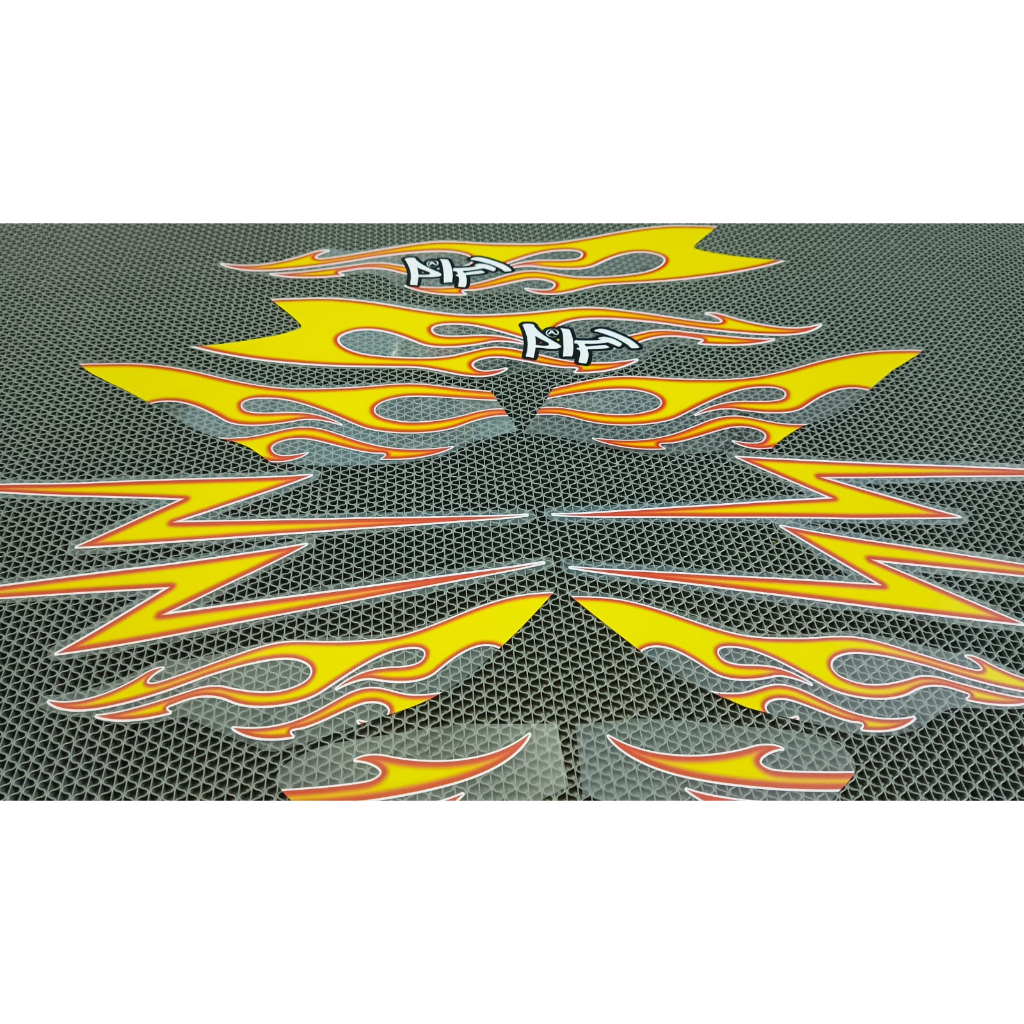 Aerox Striping Sticker NEW 155 Razor Fire Racing Motif - Transparent UV ...